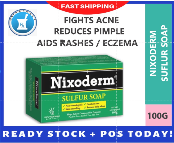 NIXODERM SULFUR SOAP 100G [EXP 30.11.2024] ACNE PIMPLE RASHES ECZEMA ...