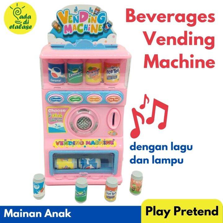 Mainan Mesin Penjual Minuman Otomatis Beverages Vending Machine dengan ...
