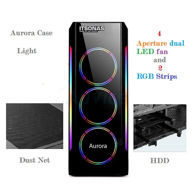 ITSONAS ATX Case AURORA Light RGB Advice Online ไม่ระบุ One | Thisshop