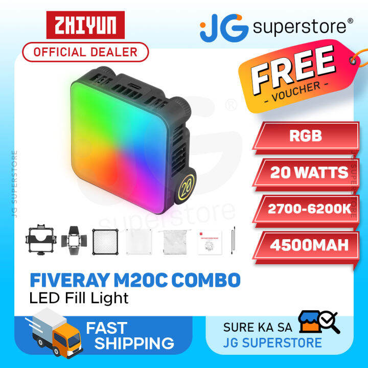 Zhiyun Fiveray M20C 20W RGB Pocket LED Fill Light Kit with 4500mAh ...