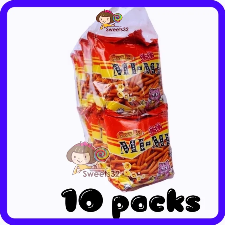 [ 10pack ] Mimi Snek Ku Prawn Flavoured Snack | Lazada