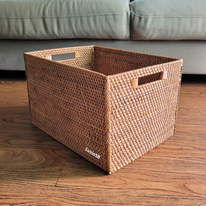 Kotak Rotan Jumbo LusioSB Keranjang Laundry Rattan Box | Lazada Indonesia