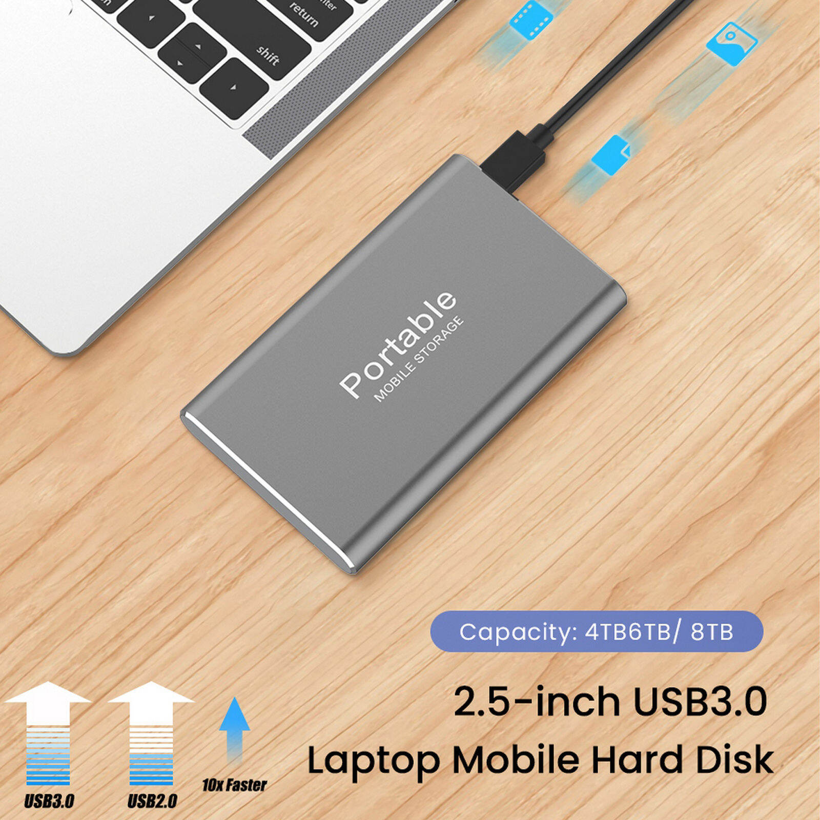 SSD HDD 2.5 8TB External Solid State Drive 4 tb Storage Device Hard ...