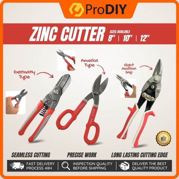 PRIDE Tools Tin Snip Right Aviation Snip Zinc Metal Sheet Cutter Heavy ...