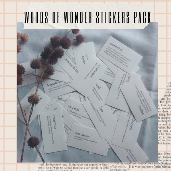 [30 pcs] words of wonder stickers pack | stiker kata-kata aesthetic ...