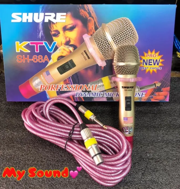 Shure KTV SH-68A/SM-90A Professional Dynamic Microphone (gold) with anti slip ring heavy duty ...