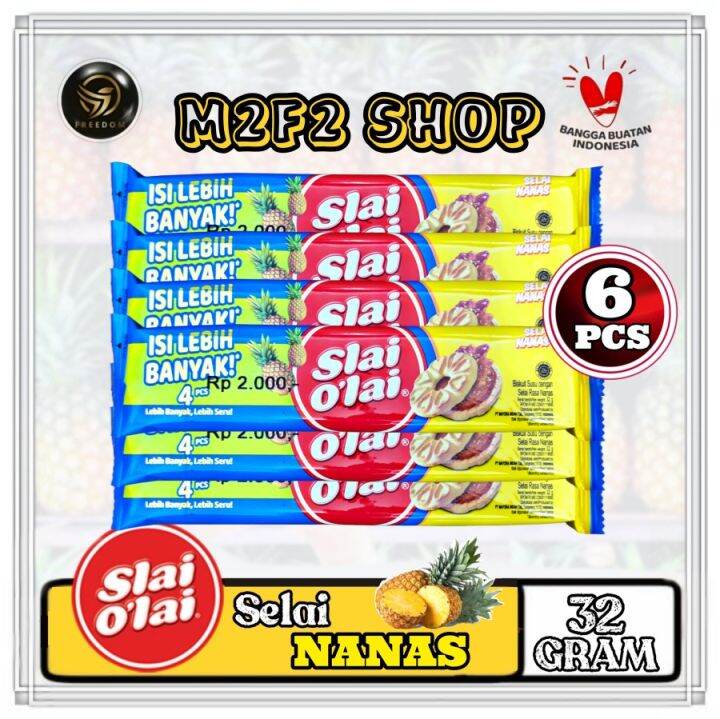 Biskuit Slai Olai Pineapple | Selai Nanas - 32 gr (Kemasan 6 Sachet ...