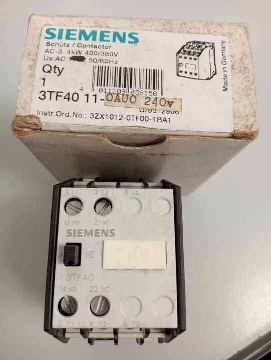 SIEMENS CONTACTOR 3TF4011-OAUO 240VAC | Lazada