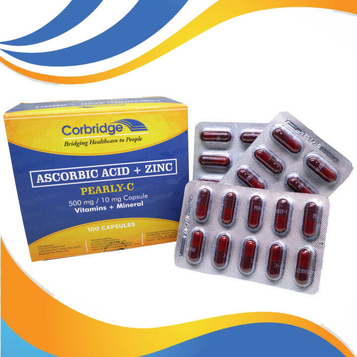PEARLY C ASCORBIC ACID + ZINC 100 CAPSULES MULTIVITAMINS PEARLY-C ...