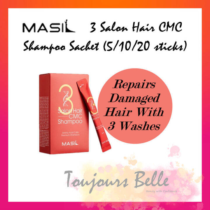 【Masil】3 Salon Hair CMC Shampoo 8ml*5/10/20 (Travel Sachets) | Amino Acid Shampoo | Lazada