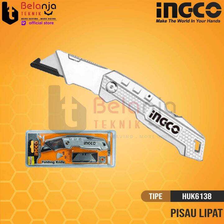 Ingco Pisau Cutter Lipat T-Type Folding Knife Pemotong Kertas HUK6138 ...