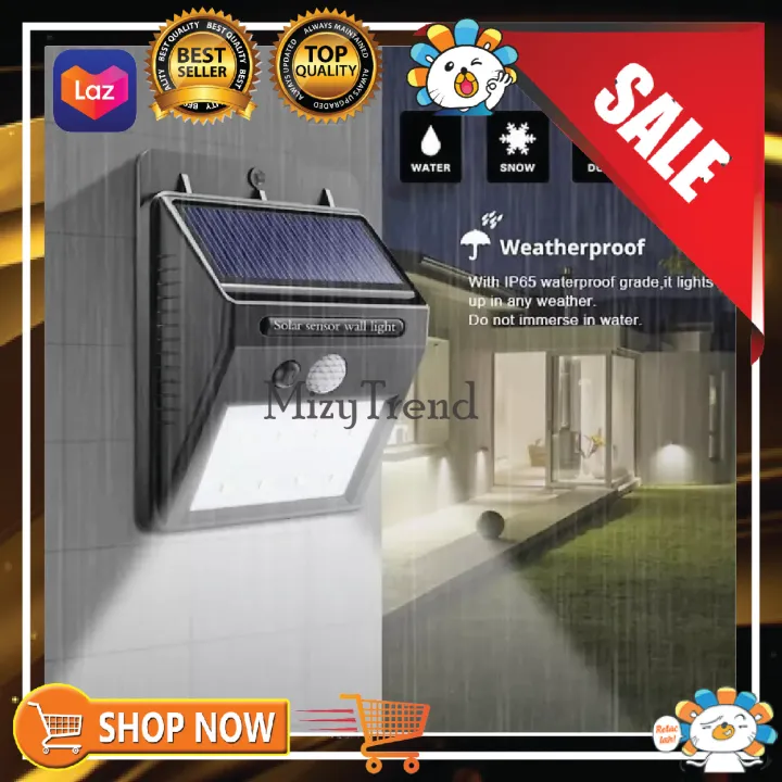 Authentic Solar Wall Light Outdoor Waterproof 20/30/100 LED PIR Motion Sensor - Great for patios ...