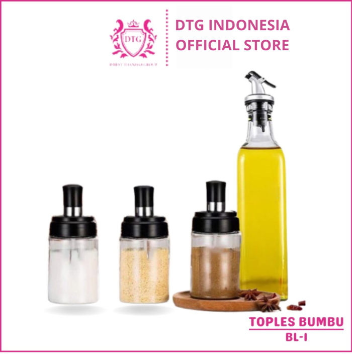 Botol Bumbu Dapur Unik kaca Gula Garam Minyak Goreng Botol Merica + 1 ...