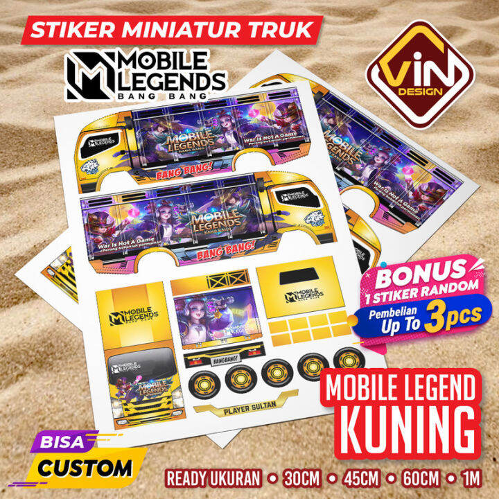 STIKER MINIATUR TRUK / MOBILE LEGENDS / ML KUNING / KARTUN / POLA ...