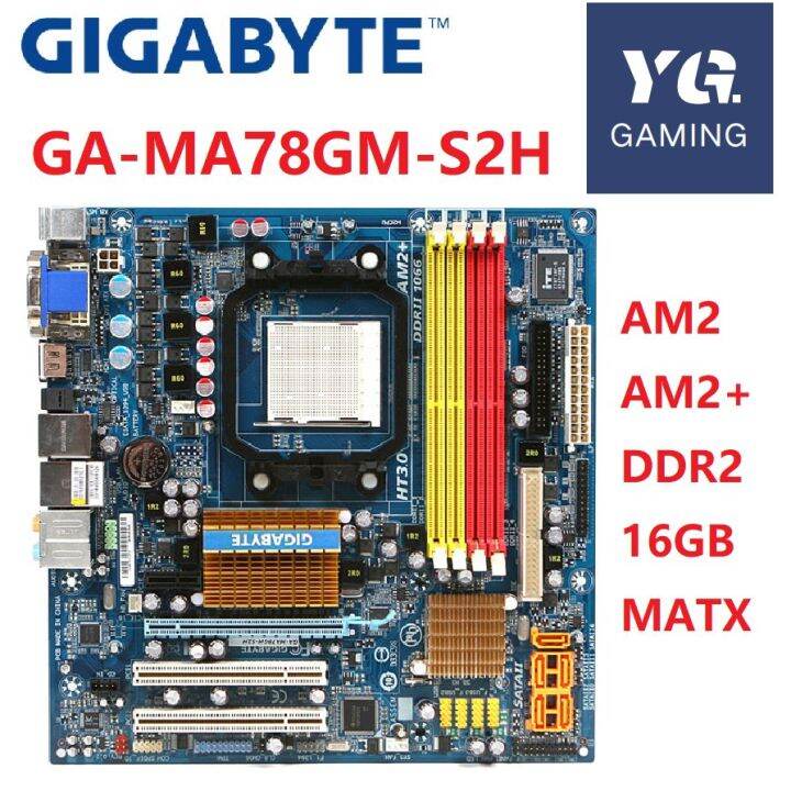 GIGABYTE GA-MA78GM-S2H Desktop Motherboard 780G Socket AM2 AM2+ DDR2 16GB MATX Used Mainboard ...