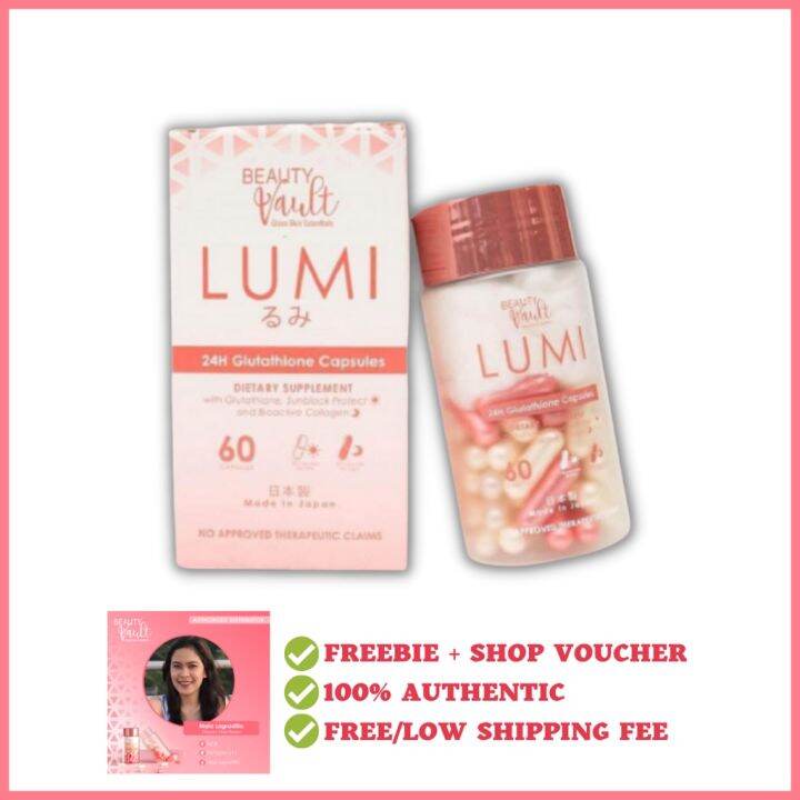 Beauty Vault Lumi w/ Glutathione, Collagen, & 24H Oral Sunblock Technology 60 capsules | Lazada PH