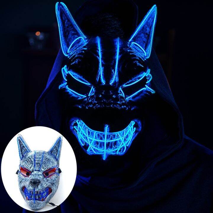[COD] Cross-border full-face luminous mask male and female party head ...