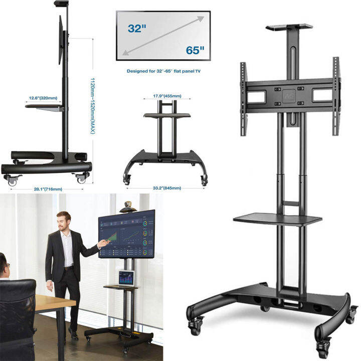 NB North Bayou AVA1500-60-1P Mobile TV Mount TV Stand with Wheels ...