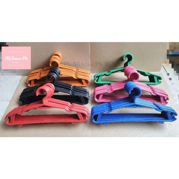 (12pcs) 37cm Thick Plastic Hangers Durable Colored Hanger | Lazada PH
