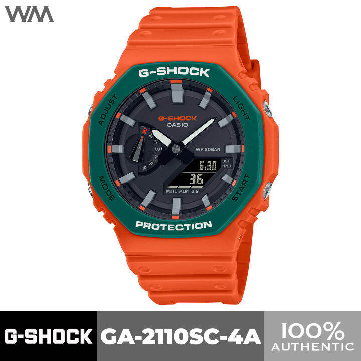 Casio G-SHOCK GA-2100 Series Spirited Colors Orange Green Casioak ...
