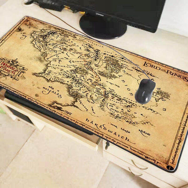 lord of the rings map Extended Gaming Mouse Pad Mat Stitched Edges ...