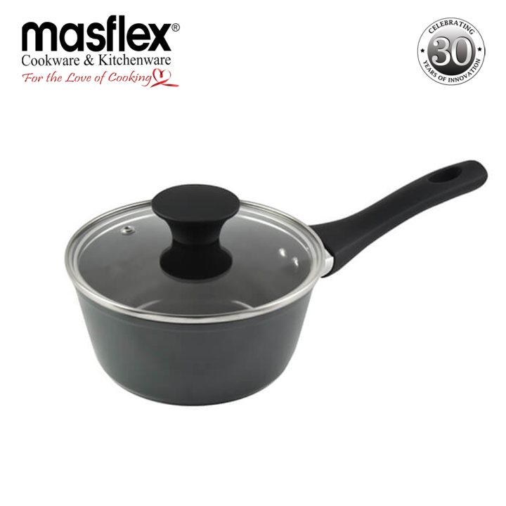Masflex 16 cm Evolution Ceramic Non-Stick Induction Saucepan w/ Glass ...