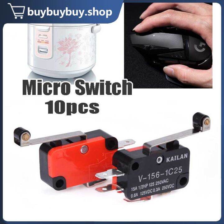 10Pcs Micro Switch Stroke Limit Switch V-156-1C25 15A The Micro Switch Long Hinge Roller | Lazada PH