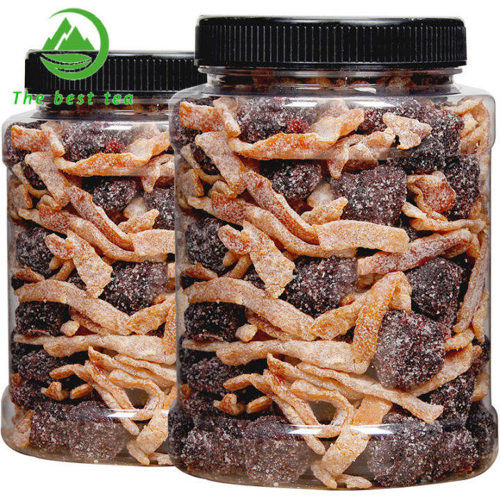 陈皮冰糖杨梅500g大罐装Chenpi rock candy bayberry 500g large canned plums nine ...