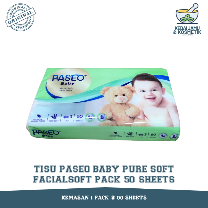 TISU PASEO BABY PURE SOFT FACIAL TRAVEL PACK 50 SHEETS | Lazada Indonesia