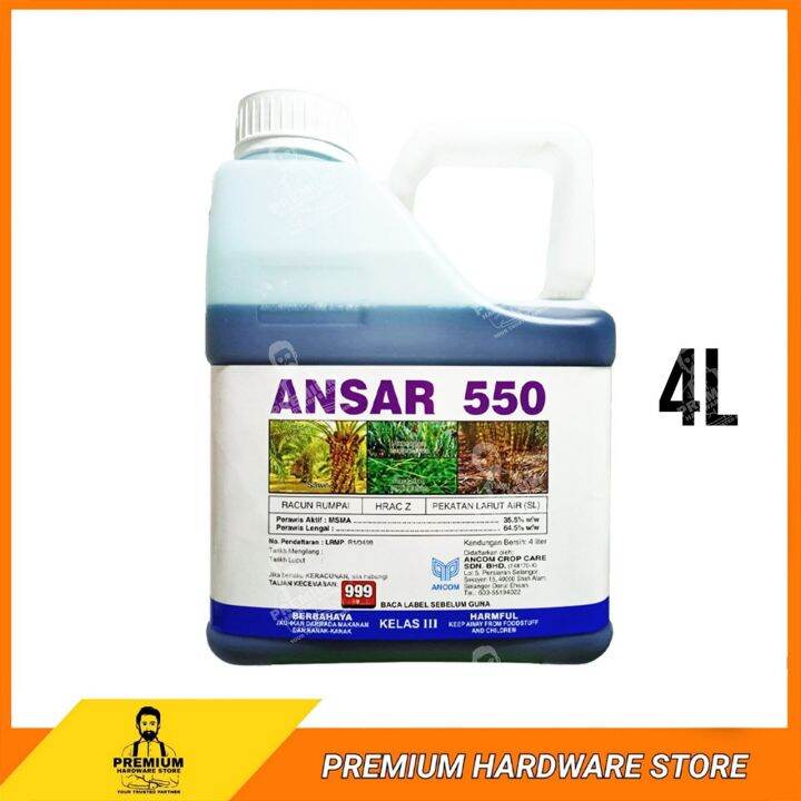 ANSAR 550 MSMA 35.5% 4 Liter Herbicide Weed Grass Killer Racun Rumpai ...