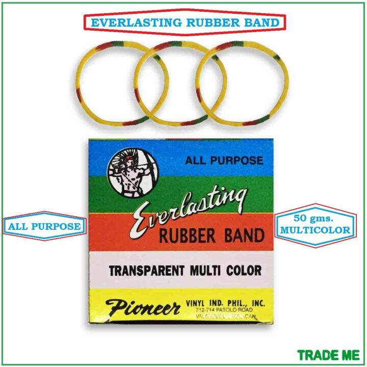 Rubber Band Everlasting Brand Multi-Color Elastic Bands, (50gms. / 350 ...
