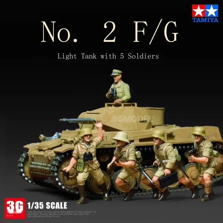 TAMIYA assembled 35009 no. 2 light tanks attached figures are 1/35 ...