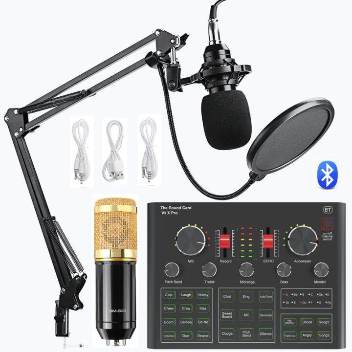 BM800 Condenser Microphone Sound Card V9X PRO Mixer Live Broadcast ...