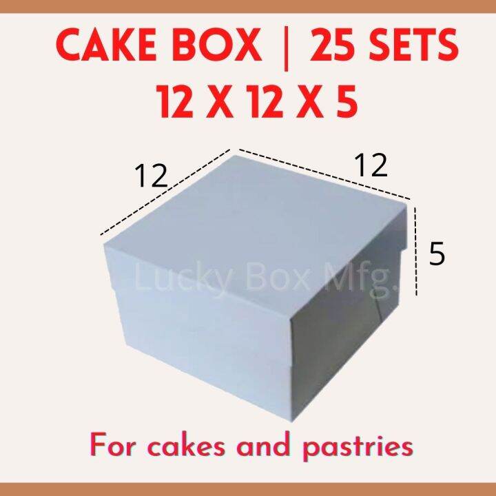 12x12x5 Cake Box 25 Sets | Plain White | No Window | Lazada PH