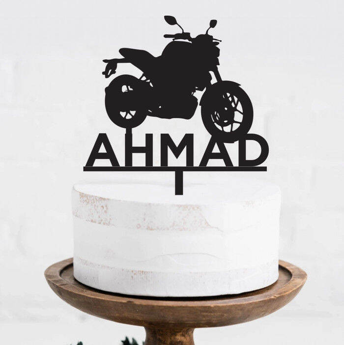 Custom Cake Topper Motor Keren Topper Akrilik Custom Tulisan - 10cm ...