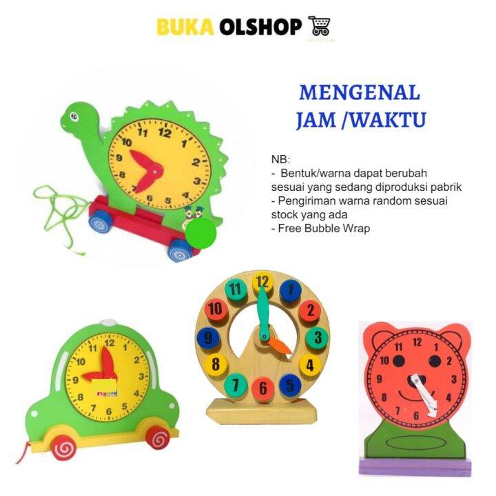 Mainan Kayu Jam Mengenal Waktu | Lazada Indonesia