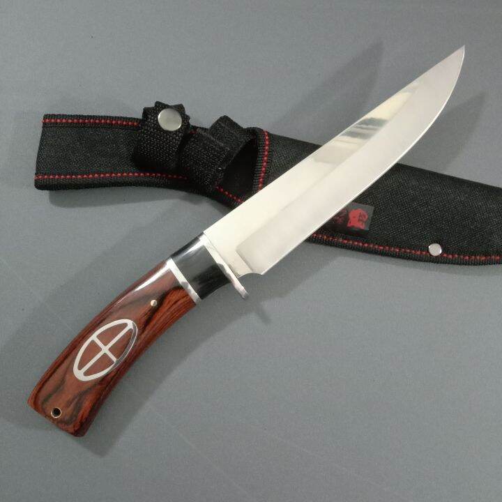 มีดพกพาเดินป่า Columbia G02 แบบพกพา สิเงิน ขนาด 30cm. ใบยาว 19cm. พร้อม ...