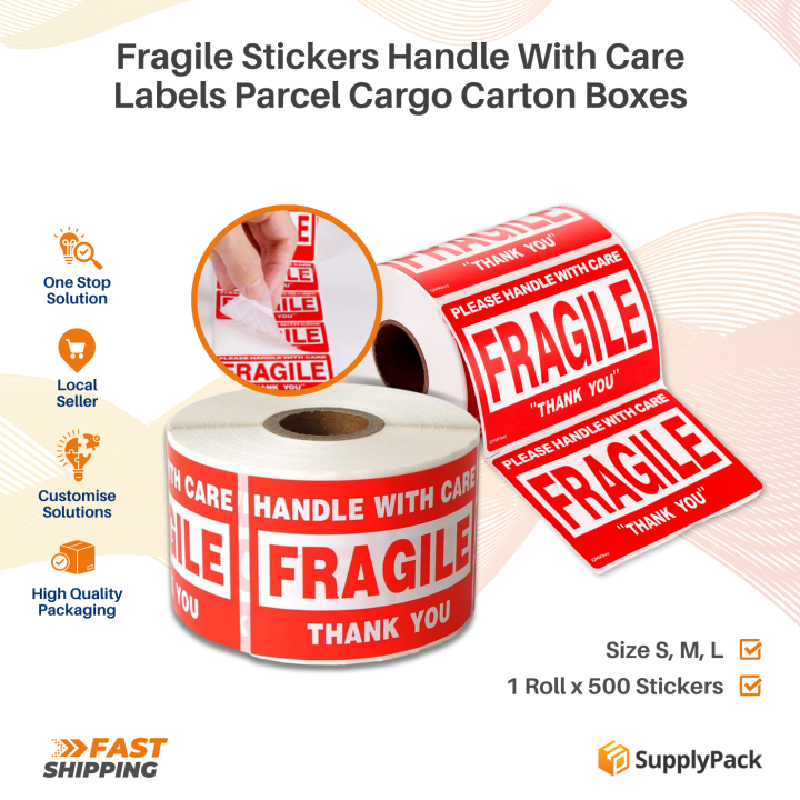 Fragile Stickers Handle With Care Labels Parcel Cargo Carton Boxes ...