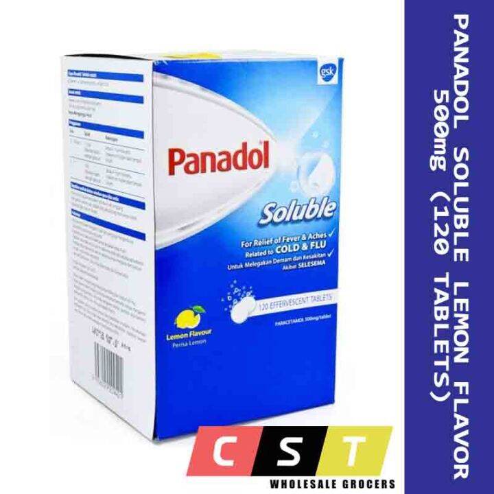 PANADOL Soluble Lemon Flavor 500mg (120 Tablets/Box) | Lazada