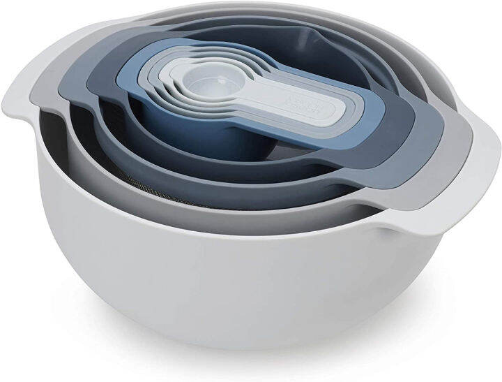 Joseph Joseph 9 Nesting Set with Mixing Bowls Measuring Cups Sieve ...