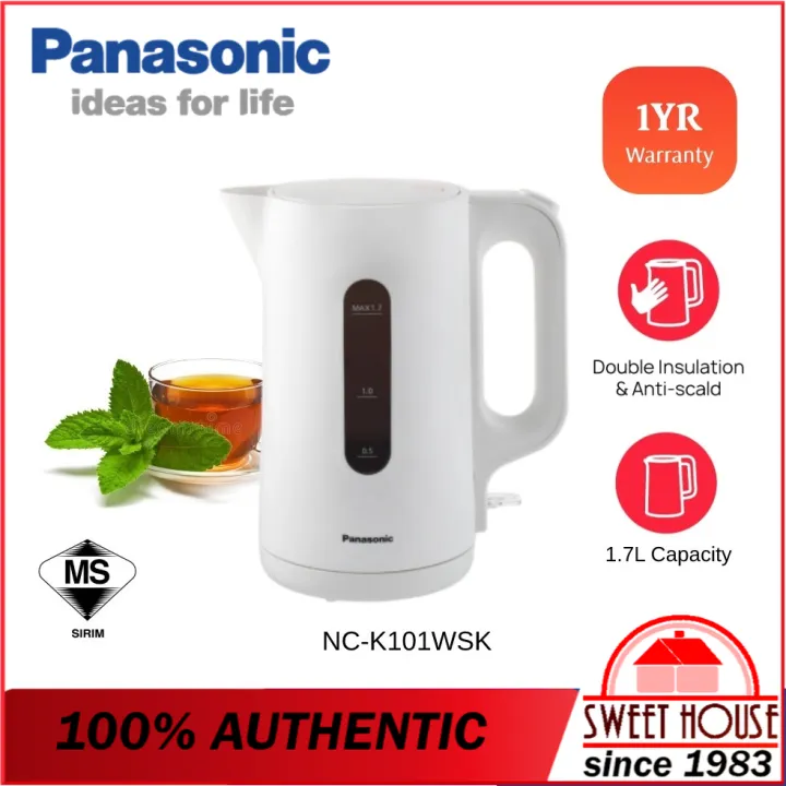 Panasonic 1.7L Plastic Jug Kettle NC-K101 NC-K101WSK / Electric Kettle 1.7L In A Stylish ...