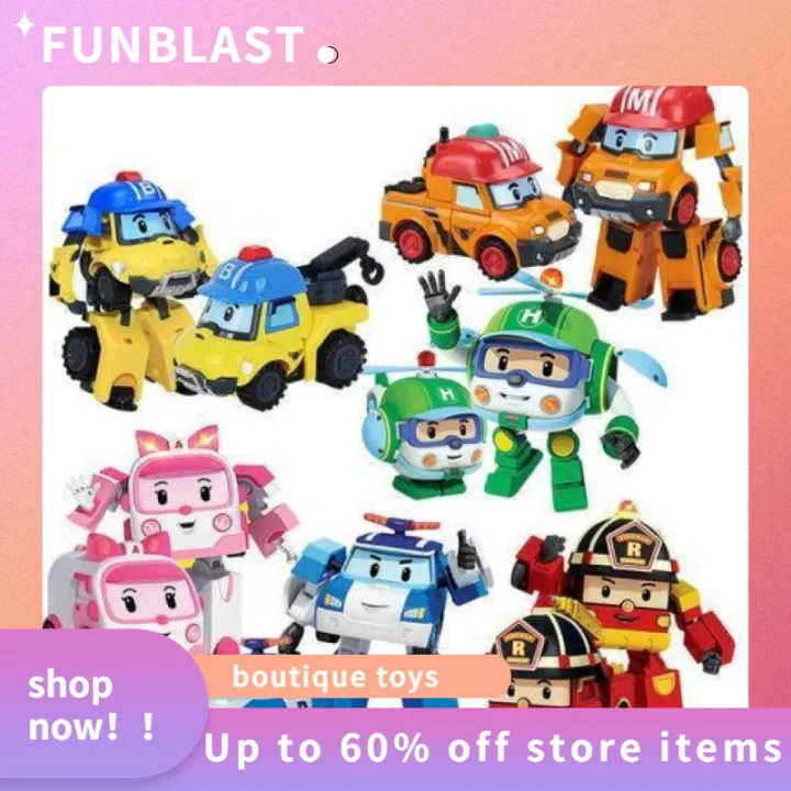 Robocar Poli Transformer Pull Back Robot Kids Car Toys Kereta Mainan ...