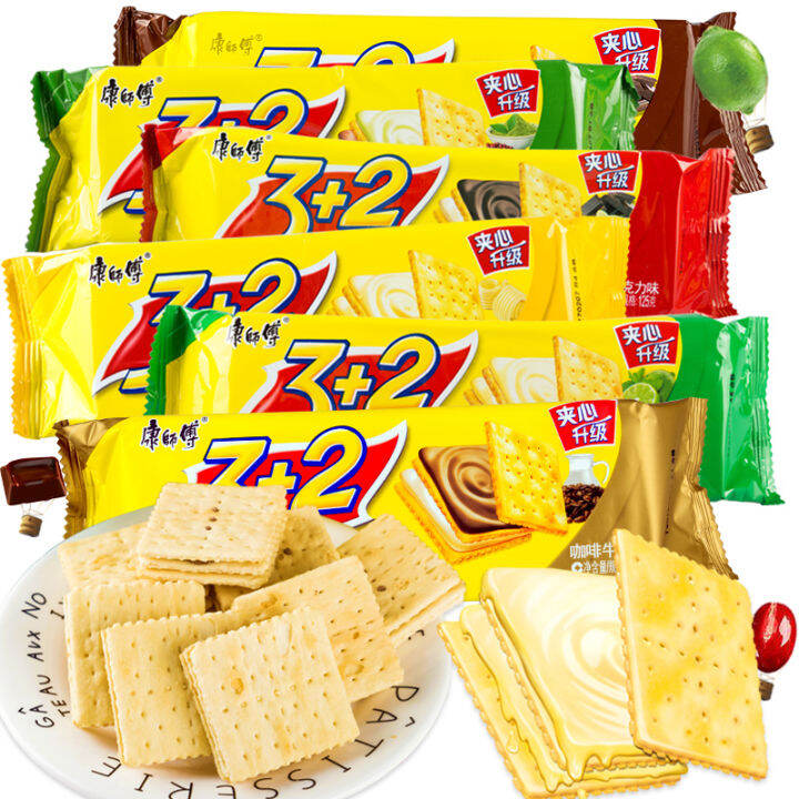 Master Kong 3+2 soda sandwich biscuits 125g*6 packs plus various ...