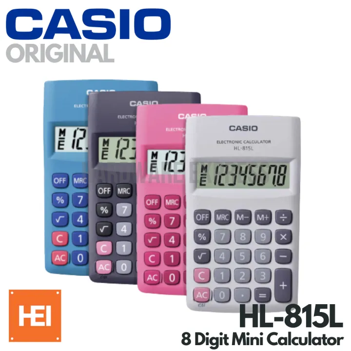 Casio Calculator Electronic Handheld Calculator HL-815L 8 digits Large ...
