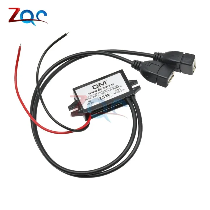 เอาต์พุต USB สองทาง DC-DC Converter Regulator 15W 12V To 5V 3A Max Step ...