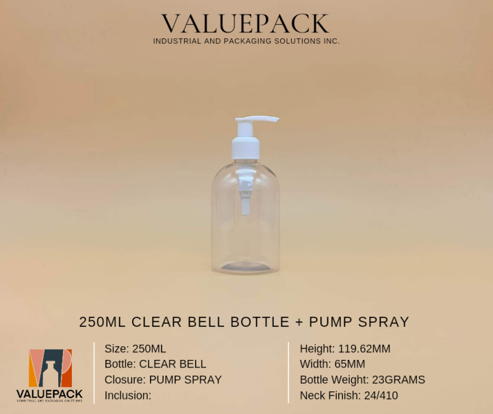 250ML BELL PUMP PET BOTTLE + PUMP SPRAY | Lazada PH