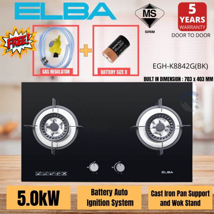 ELBA GLASS STOVE'/GAS HOB EGH-K8842G(BK) | Lazada