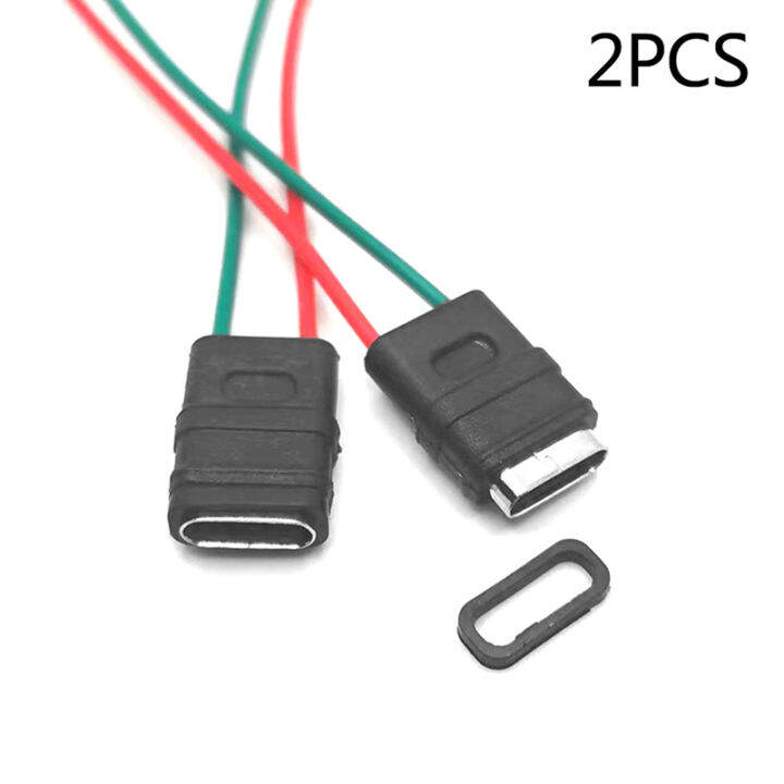 LEI 2 PCS USB Type C Connector Dock Waterproof Connector Welding Wire ...