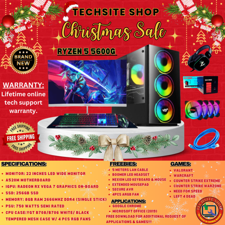 Computer Set Ryzen 5 5600G Complete Package For Gaming/Work From Home ...