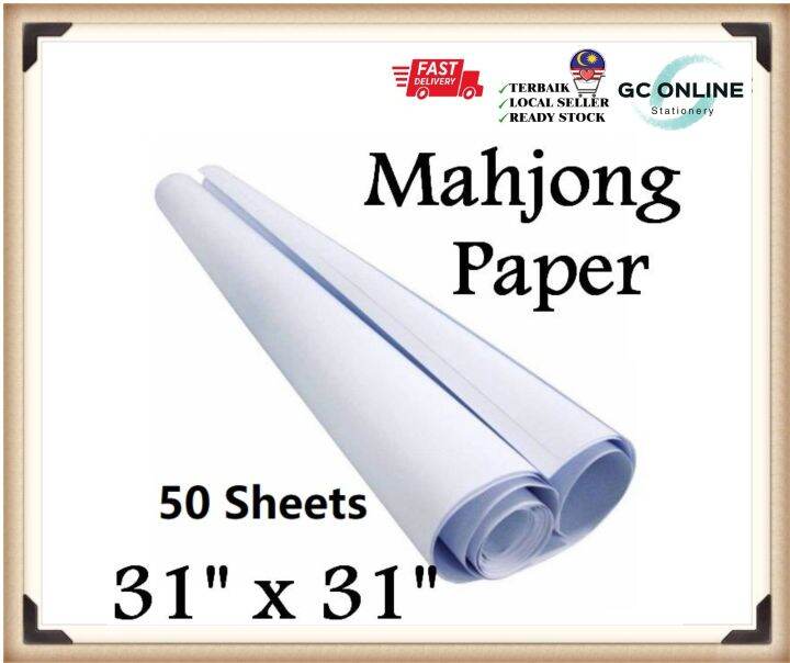 Mahjong Paper White 31”x31” 50Gsm (50pcs/Roll) Kertas Mahjong Putih ...